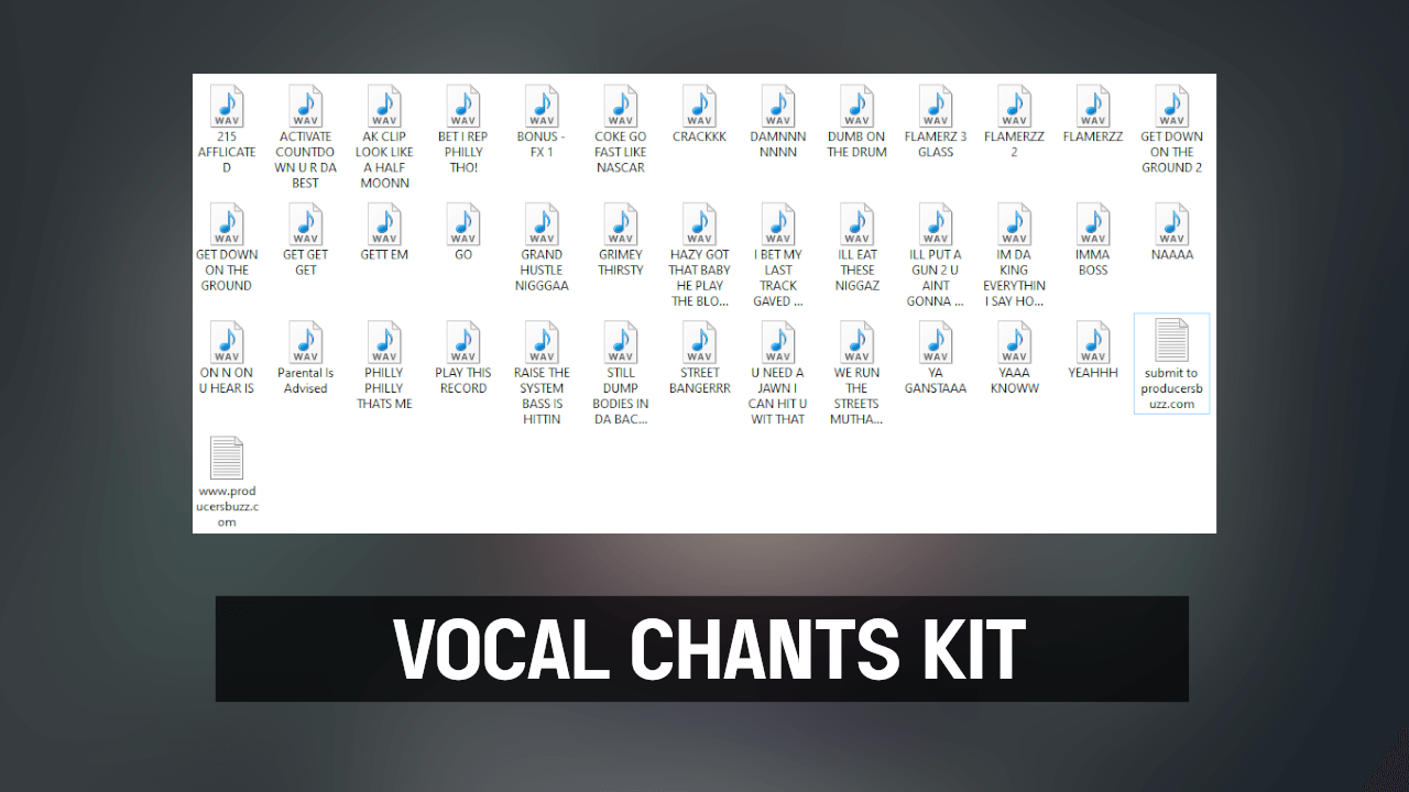 Vocal Chants Kit - Philly 205 Samples with 38 Free Vocal Chants