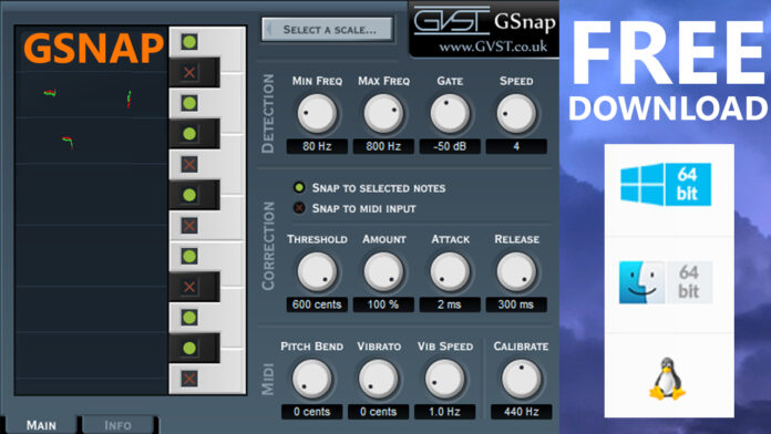 GSnap VST Plugin: Free Autotune Alternative (Windows / macOS)