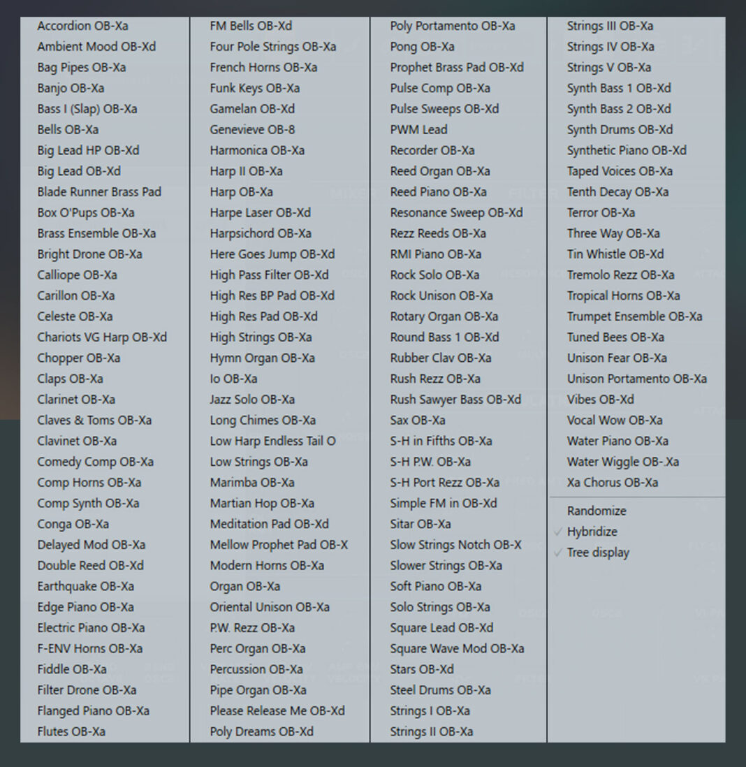 OBXD Free Synth VST with 128 Free Presets