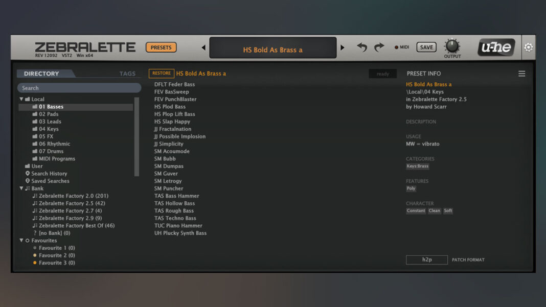 Free VST Synth with 300 Free Presets: Zebralette