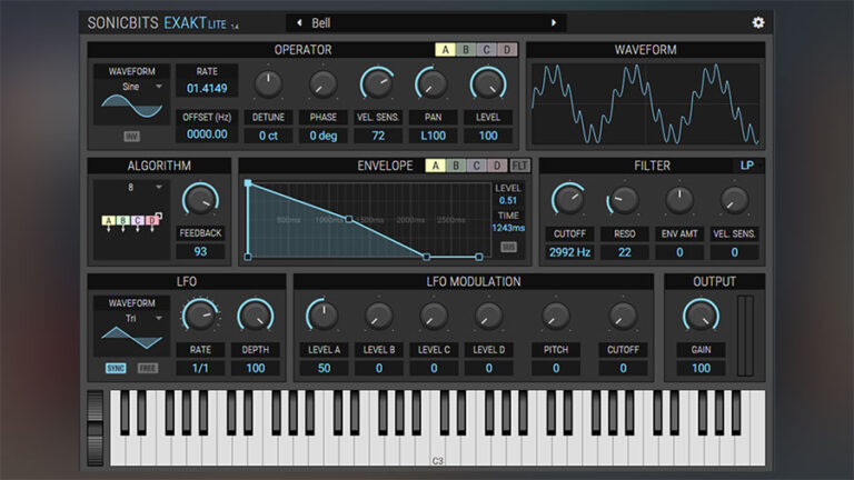 Sonicbits Exakt Lite Free Synth VST with 32 Free VST Presets