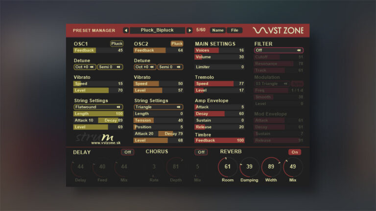 Strum Free Synth VST Plugin with 60 Free Strings Presets