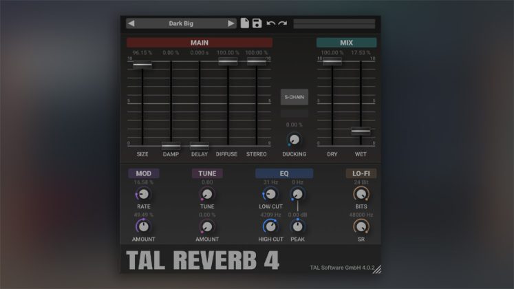 TAL Reverb 4 - Free Reverb VST Plugin