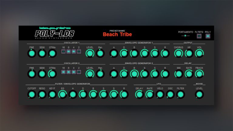 Poly-LD8 Free Synth VST Plugin with 5 Free Presets