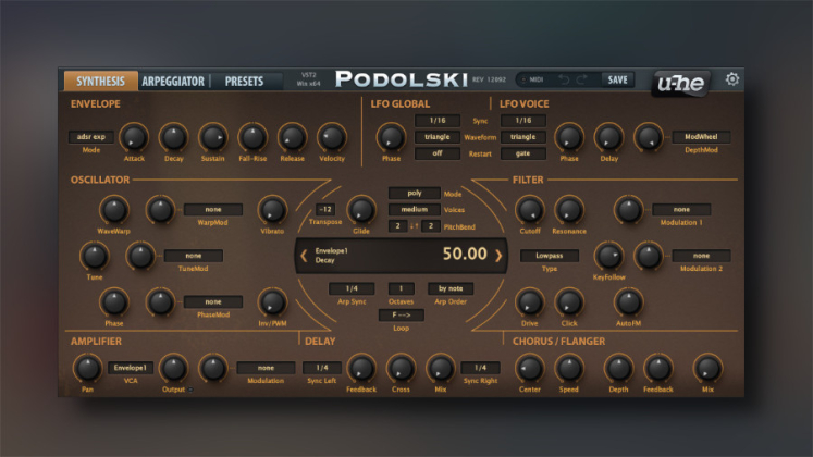 Podolski VST (Free Synth Plugin with 300 Virtual Instruments)