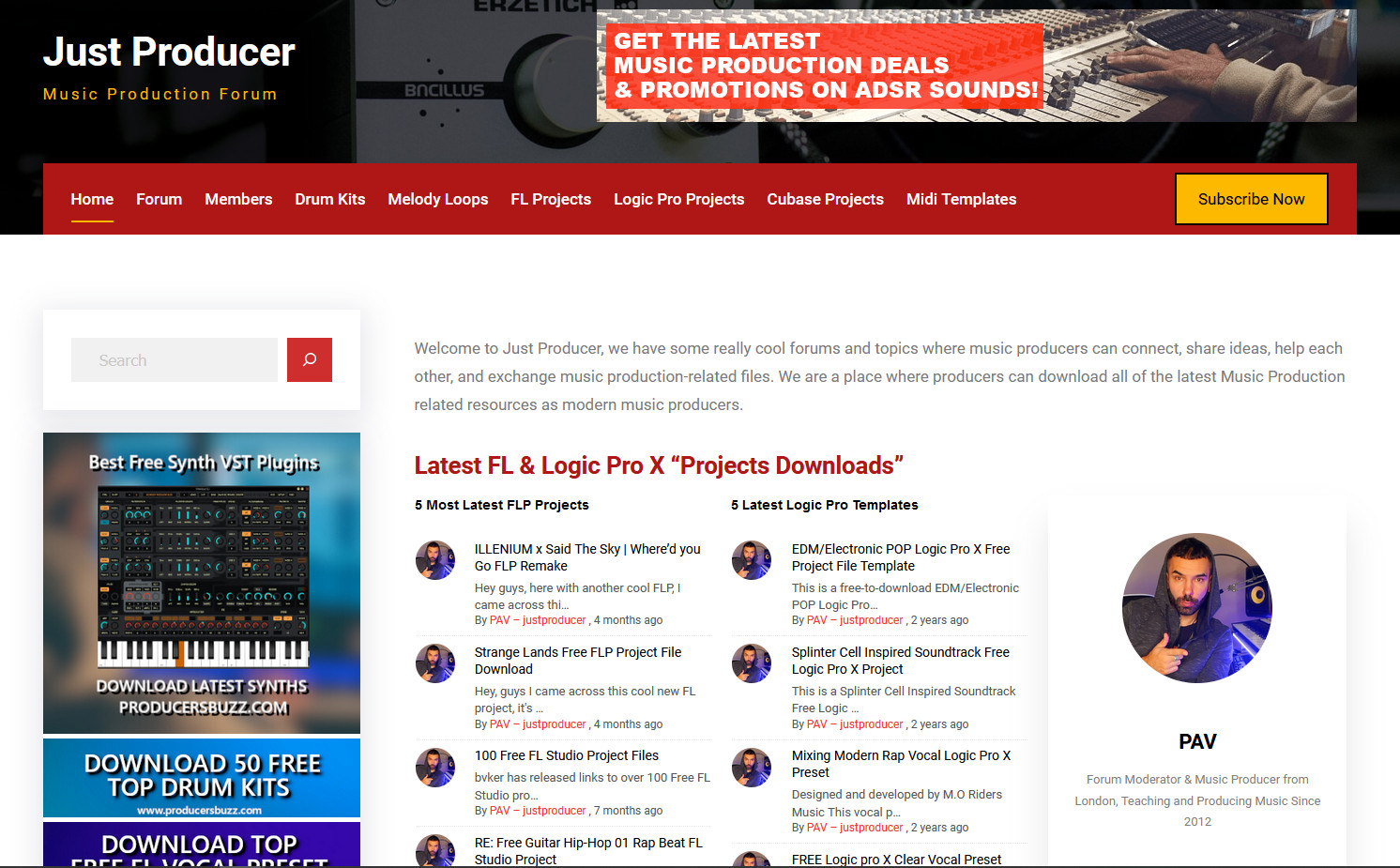 New Music Production Forum Website Just-Producer | Producersbuzz