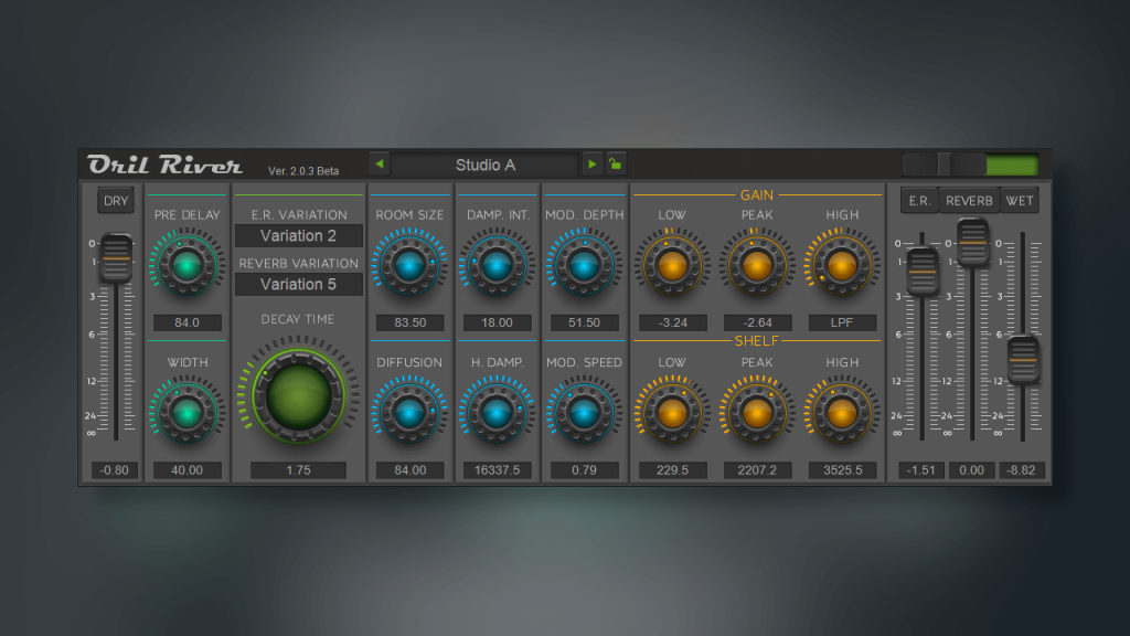 Orilriver Reverb Plugin with 36 Reverb Presets