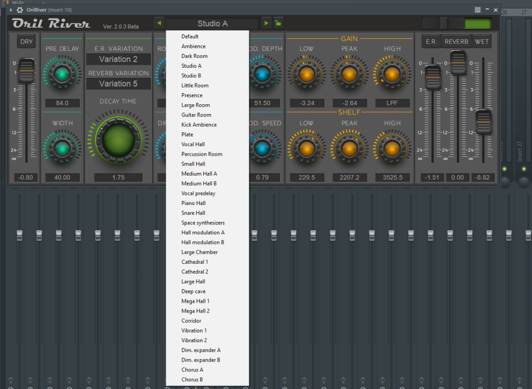 Orilriver Reverb Plugin with 36 Reverb Presets
