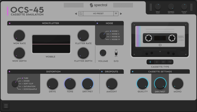OCS-45 Cassette Simulator Lofi & Vintage Feel VST Plugin