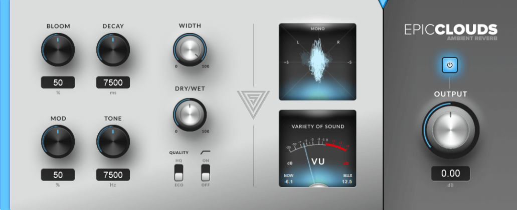 EpicClouds Free Reverb VST Plugin with 15 Free Reverb Presets