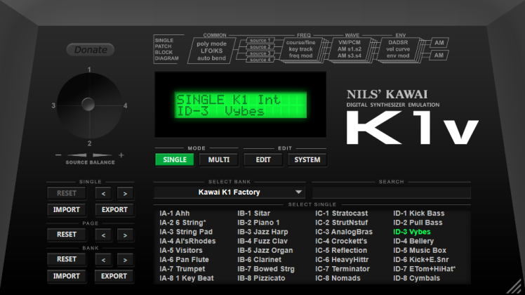 K1V VST Plugin with 1352 Virtual Instruments: Free VSTi